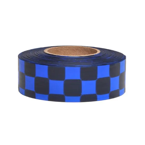 Presco Checkerboard Flagging Tape - Blue/Black - 1 3/16" x 300' - 2 ...